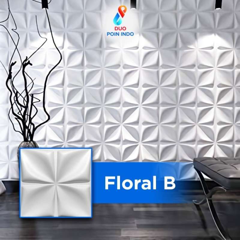 Promo Wall Panel 3d Pvc 50x50 Wallpaper Desain Interior Rumah White ...