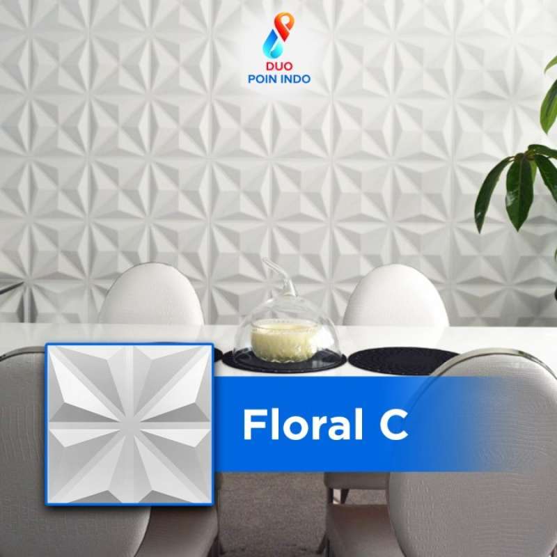 Promo Wall Panel 3d Pvc 50x50 Wallpaper Desain Interior Rumah White ...