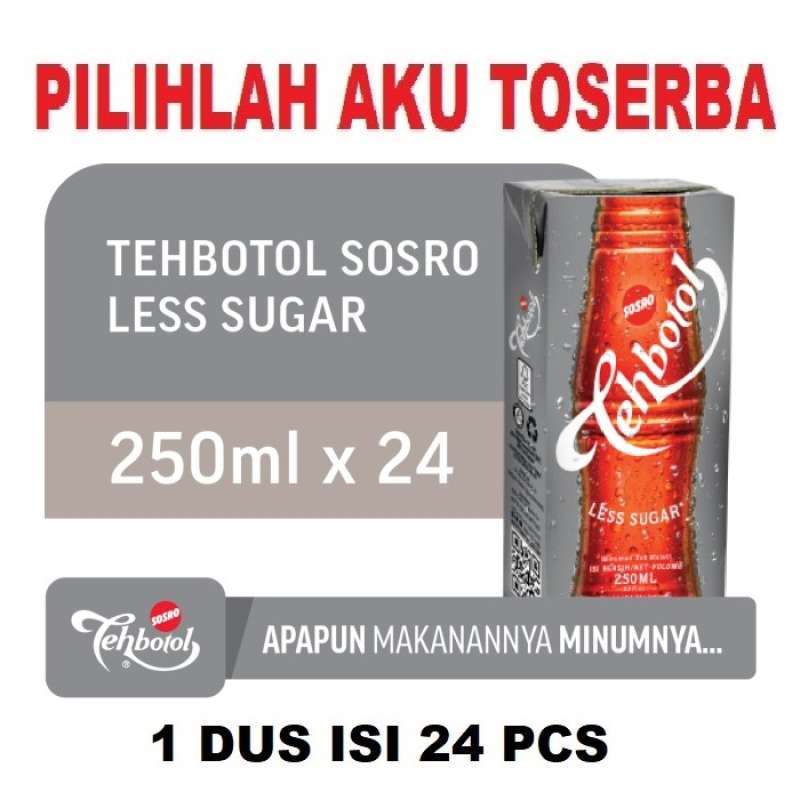 Promo Teh Botol Sosro Kotak Less Sugar 250 Ml - ( Harga 1 Dus Isi 24 ...
