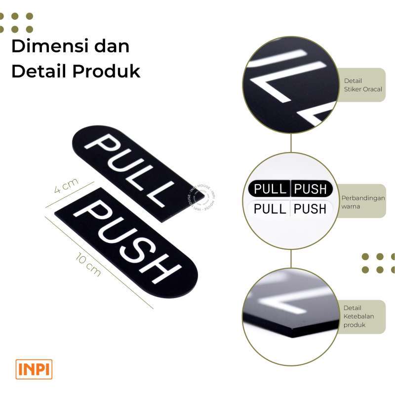 Jual Papan Tanda Pull Push Pintu Toko Signage Akrilik - Inpi House Di ...