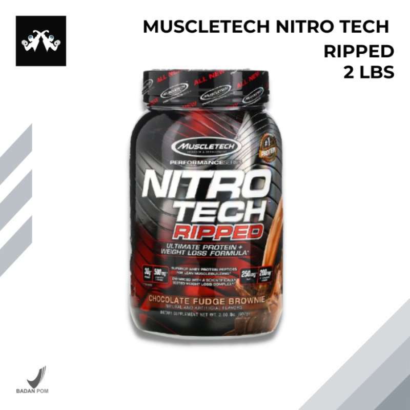 Jual Muscletech Nitro Tech Ripped 2 Lbs Nitrotech Whey Protein Fatloss ...