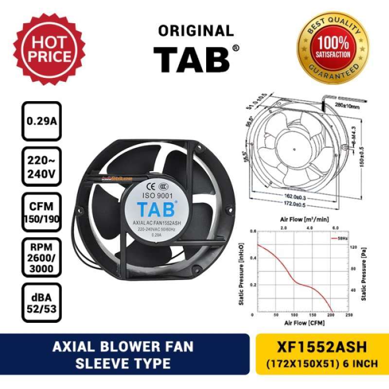 Promo Axial Fan Tab XF1552ASH 6 inch 220AC (Bulat) Diskon 23% di Seller ...