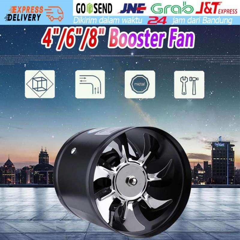 Jual 4-8 Inch Duct Fan Booster Exhaust Blower Air Cooling Vent Metal ...