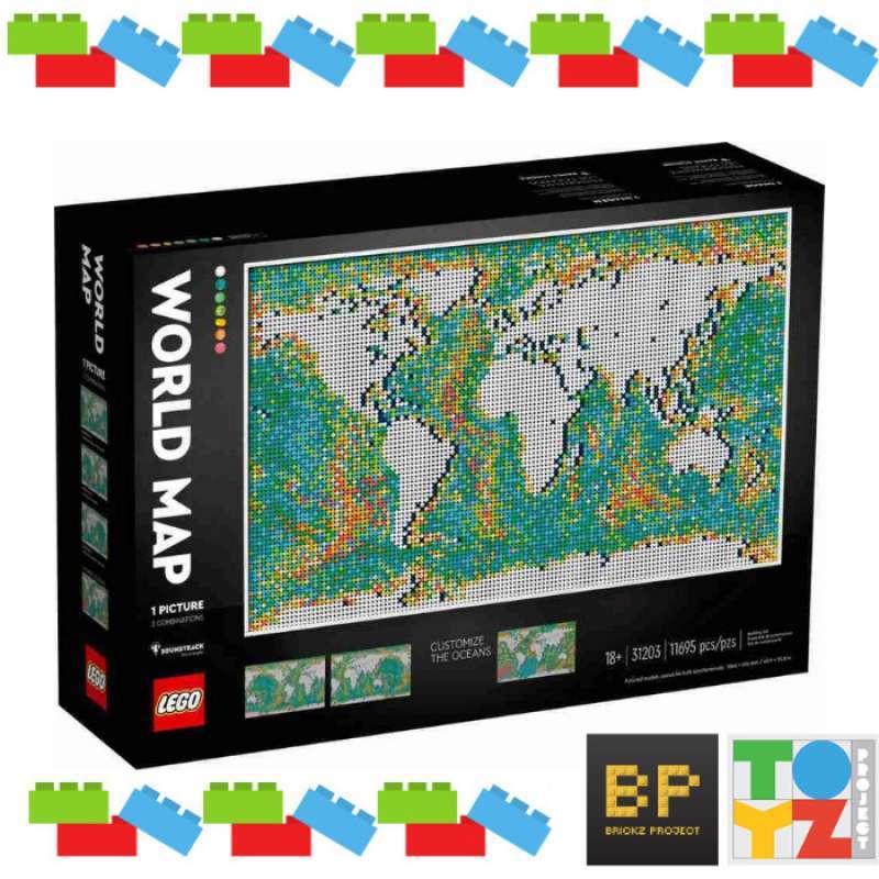 Jual Lego Art 31203 World Map Peta Dunia Di Seller Ken Book - Jati ...