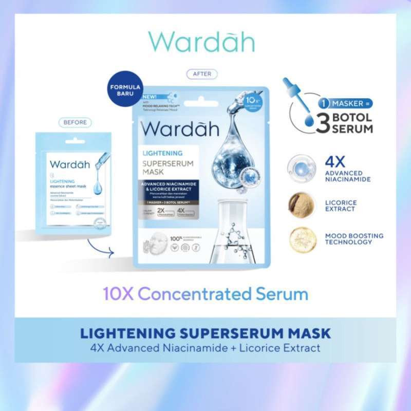 Jual Wardah Lightening Super Serum Mask 20 ml - Sheet mask Masker ...