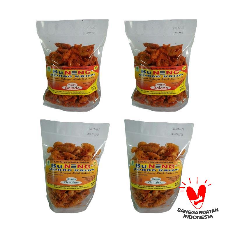 Jual Bu NENG Snack Udang Krispy Rasa Original dan Balado [4 pcs] di ...