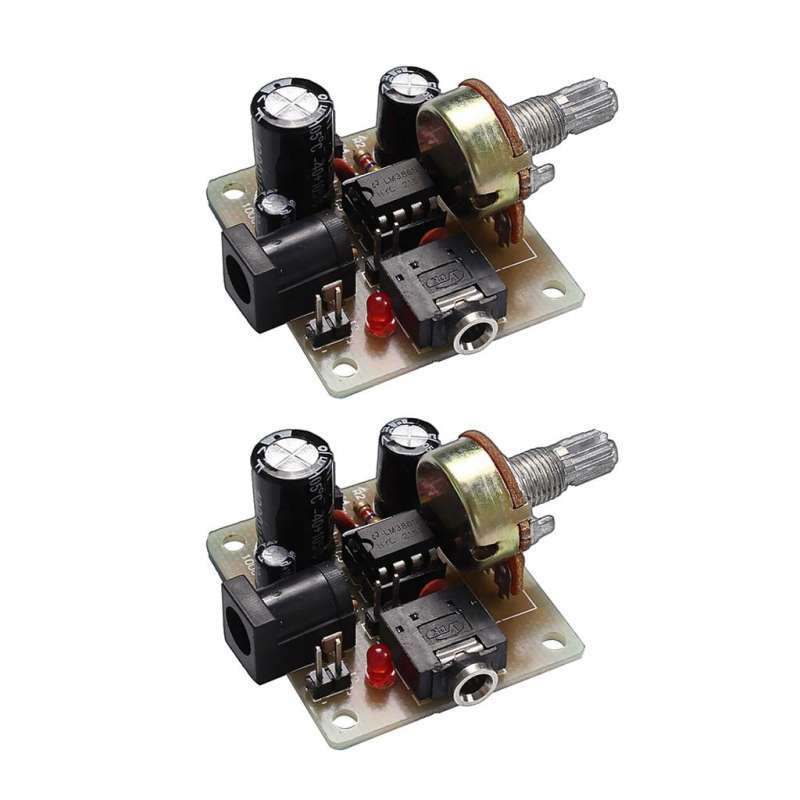 Jual 2x LM386 Audio Amplifier Board ICSK025A Power Electronic Suite DIY ...