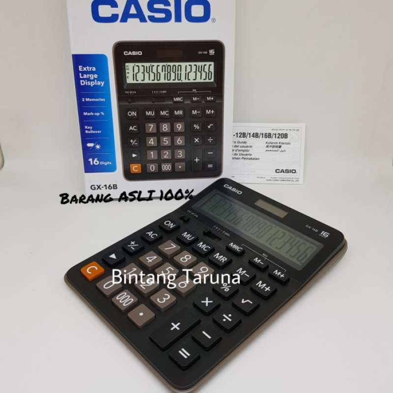 Jual Kalkulator 16 digit Casio GX-16B Kalkulator Casio GX 16 (Hitam) di ...