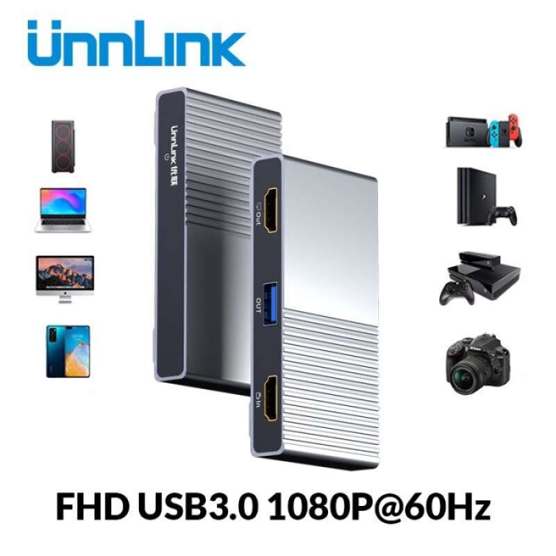 Jual UNNLINK YL0002 USB 3.0 Game UVC Capture Card 1080@60Hz Record Live ...