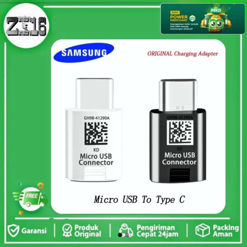 Jual SAMBUNGAN CONVERTER SAMSUNG MICRO USB B TO TYPE C OTG ORIGINAL 100 ...