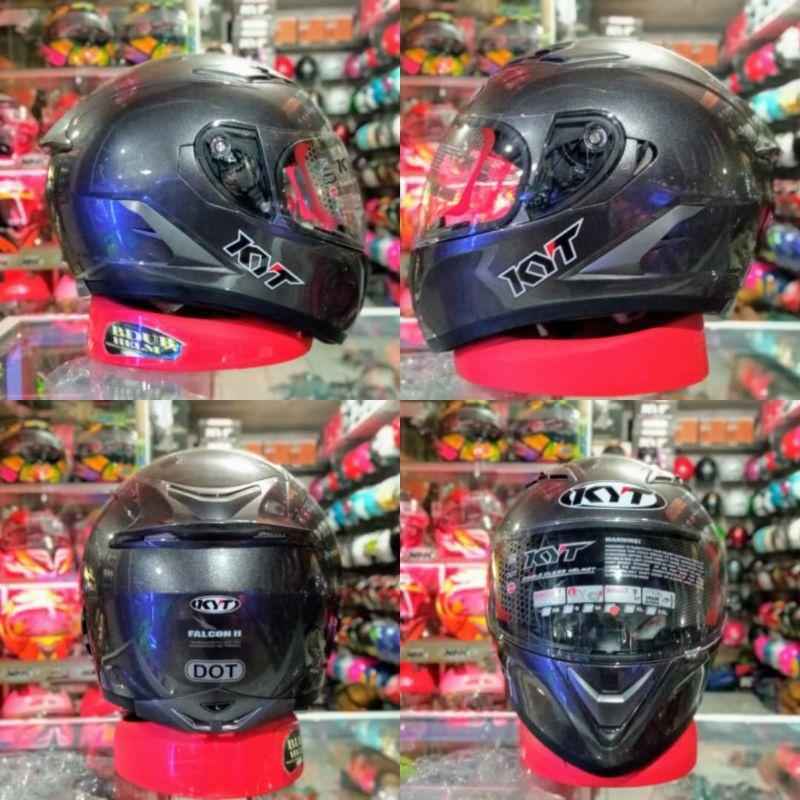 Jual Helm Kyt Falcon FR Radiant Black/Red Doff Paket Ganteng 100 ...
