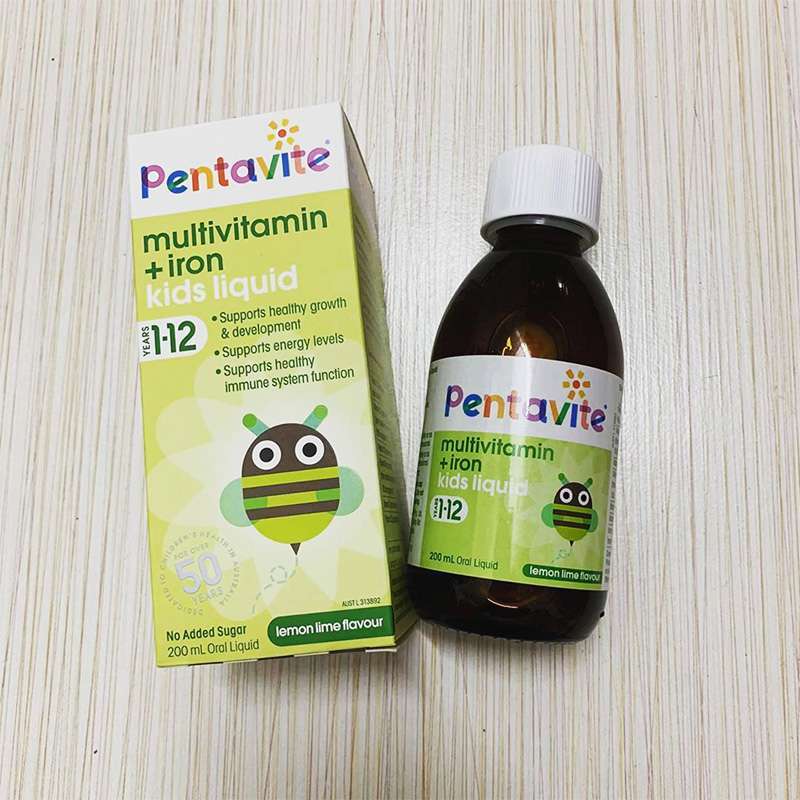 Promo (DIJAMIN ASLI) Pentavite Multivitamin + Iron Kids Liquid 200ml ...