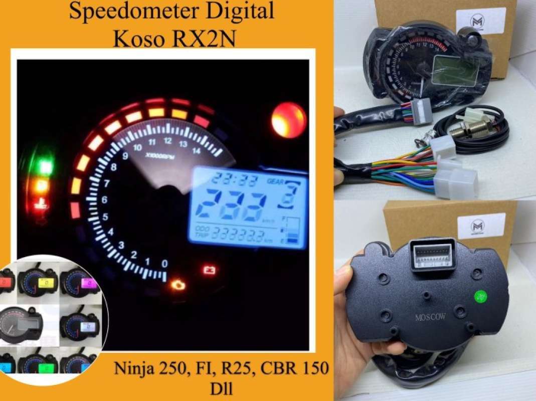 Jual Speedometer Digital Sensor Koso RX2N Spido meter Ninja Vixion CB Tiger di Seller ...