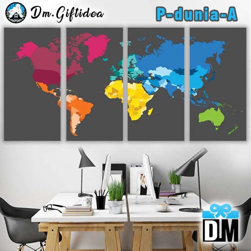 Promo Hiasan Dinding Wall Decor Desain Peta Dunia World Map Minimalis ...