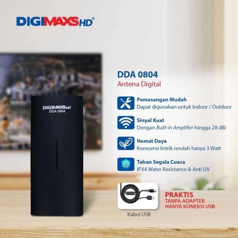 Jual Antena Tv Digital HD DIGIMAXS DDA 0804 indoor Outdoor Dengan Kabel 8m di Seller Maju Jaya ...