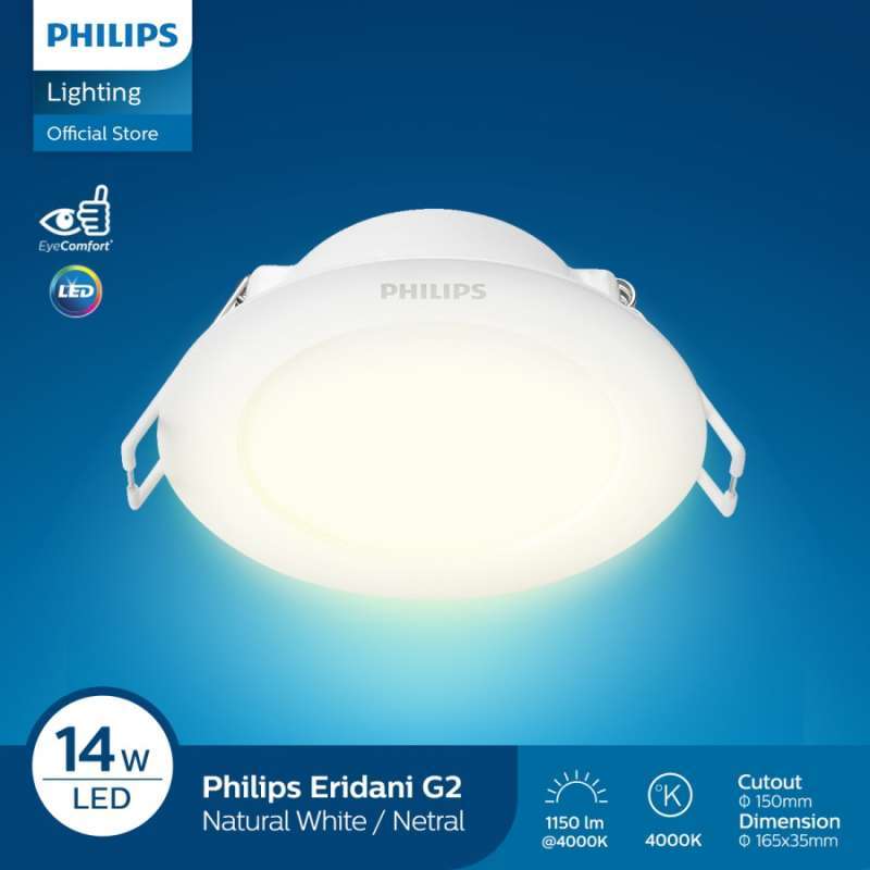 Jual Philips Downlight Eridani 150 14w 40k Wh Recessed Led Natural Di ...