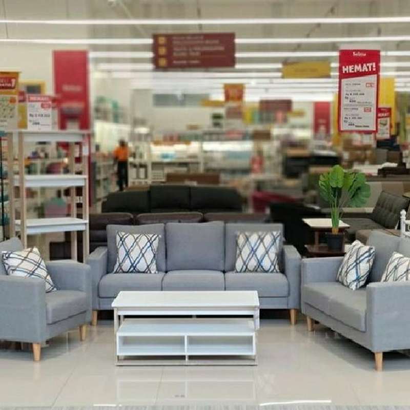 Jual Sofa Informa 3 Seater Carlton Grey Sofa Tamu Sofa Ruang Tamu Kursi ...