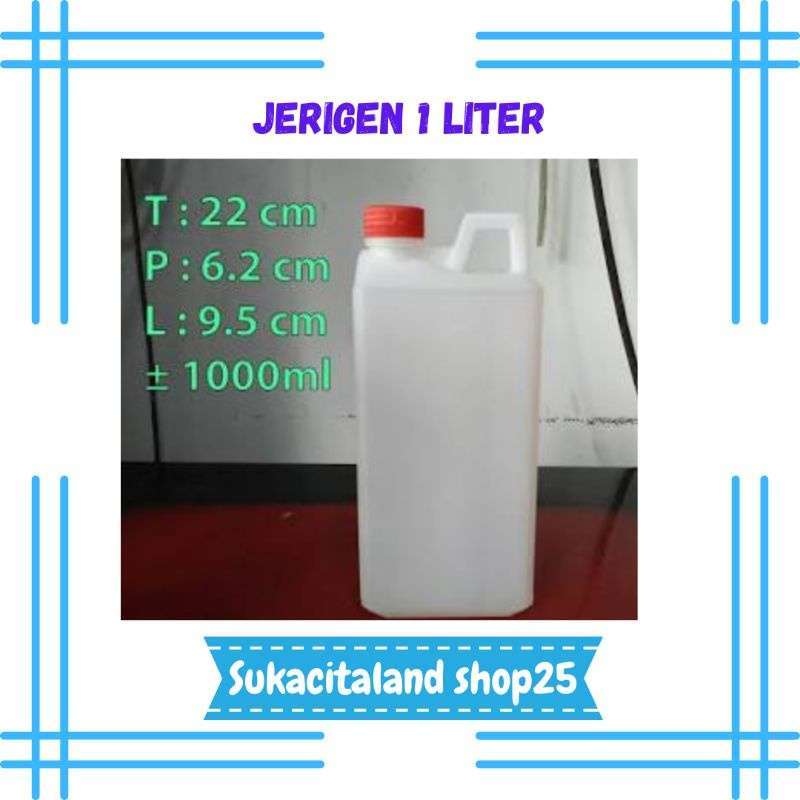 Jual Jerigen 1 Liter Petak Tutup Dalam/ Jerigen 1 Liter /botol 1 Liter ...
