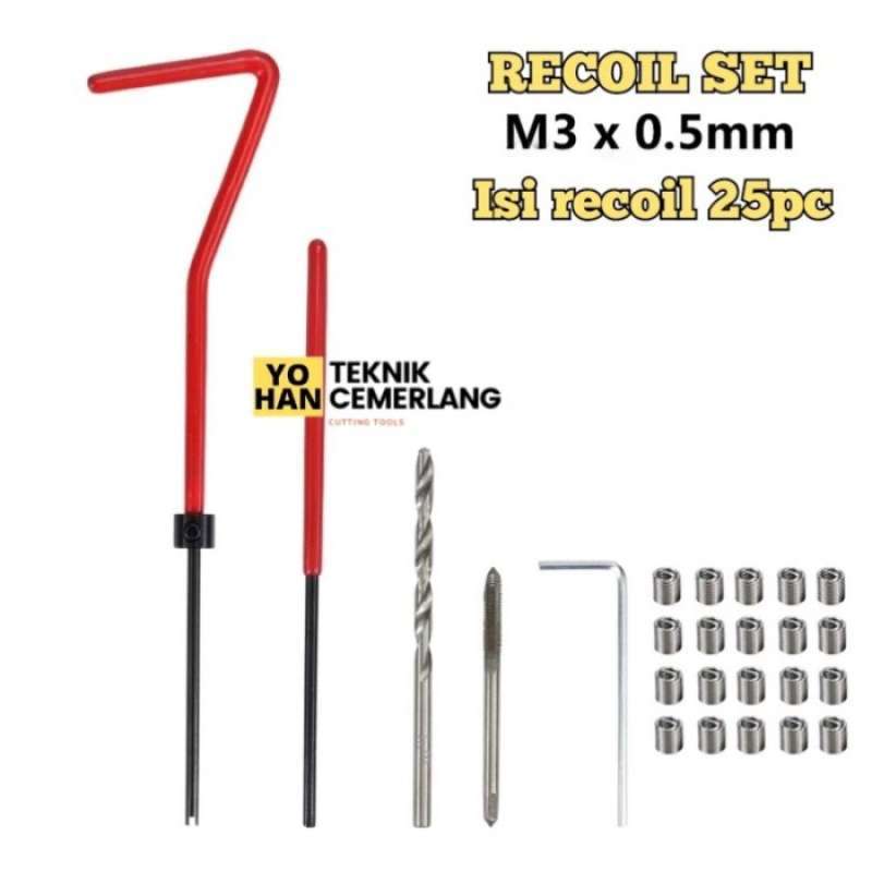Jual 1 Set Recoil M3 X 0.5 Alat Perbaikan Drat Ulir Baut 5 Slek Dol ...