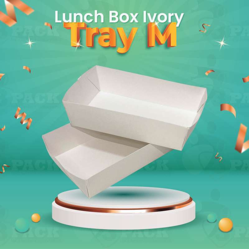 Jual Tray Paper Lunch Box Size M Ivory - Kotak Makanan Kertas Ukuran M ...