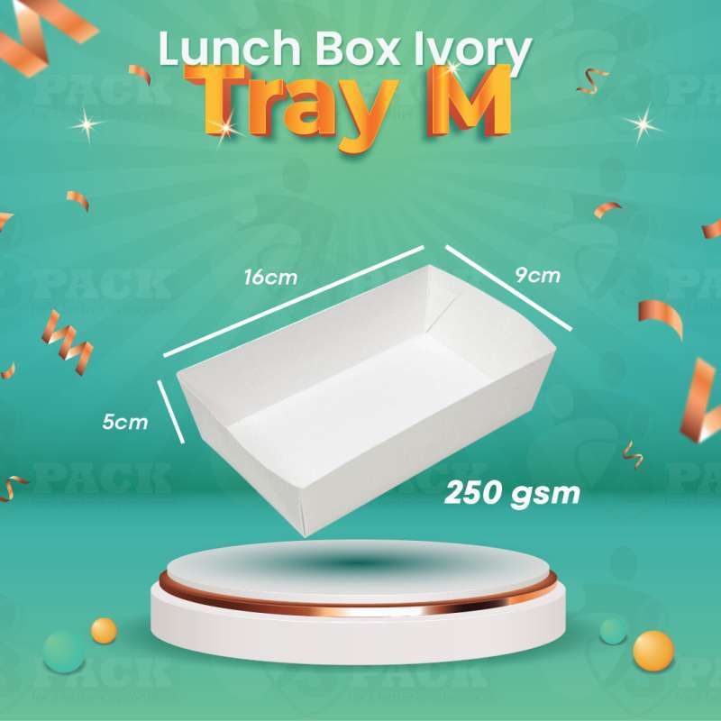 Jual Tray Paper Lunch Box Size M Ivory - Kotak Makanan Kertas Ukuran M ...