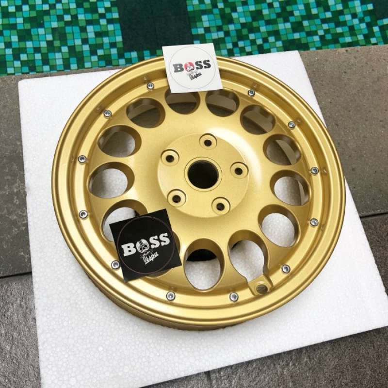 Promo Velg Vrossi 12inc Alfa Quattro Gold Front Vespa Sprint Prima GTS ...