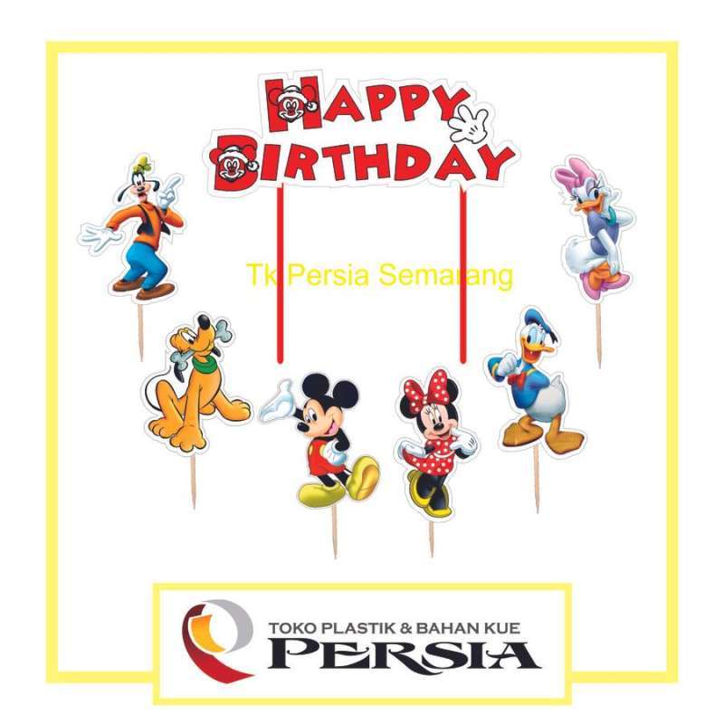 Jual Topper Cake Kue Tart Happy Birthday Karakter Mickey Mouse dkk di ...