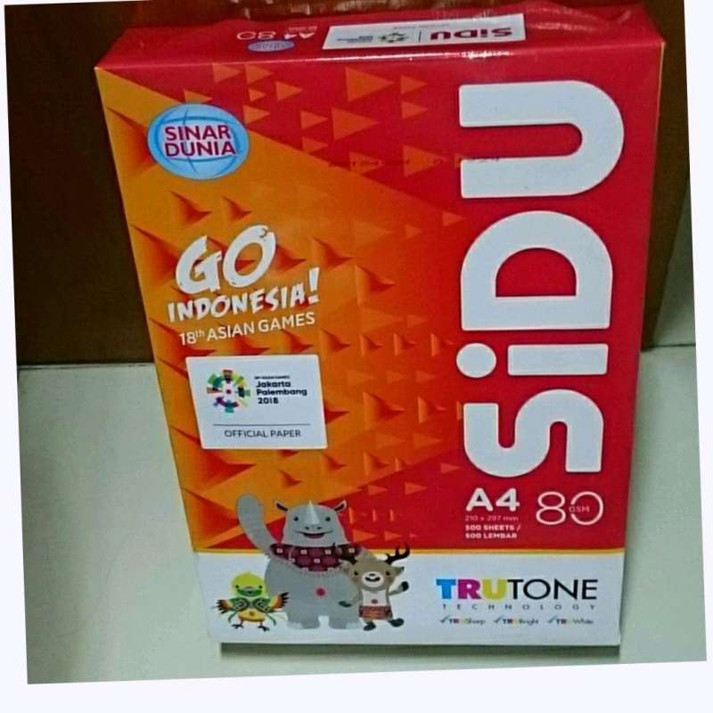 Jual ( Grab Gojek Only ) Kertas Hvs A4 80gr Sidu Sinar Dunia ( 1 Rim 500 Lembar ) A4 75 Gr Di ...