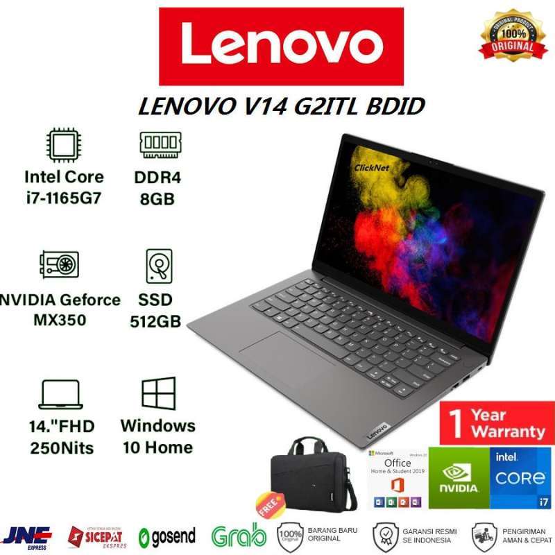 Jual LENOVO V14 G2 ITL BDID I7-1165G7 8GB 512GB SSD FHD MX350 2GB WIN10 ...