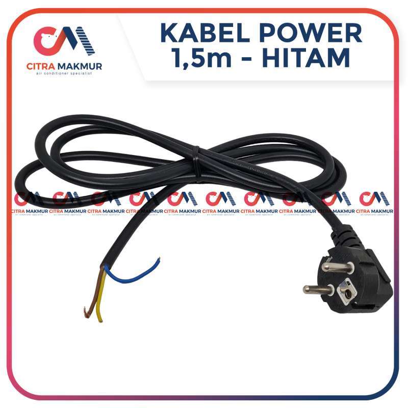 Jual Kabel Power Kulkas Mesin Cuci 1,5 meter Hitam Setrum Listrik ...