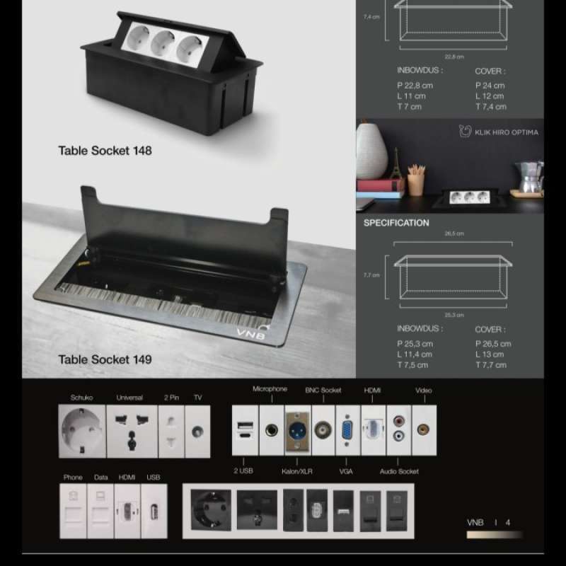 Promo Modul Floor Socket dan Table Socket VNB Diskon 23% di Seller ...
