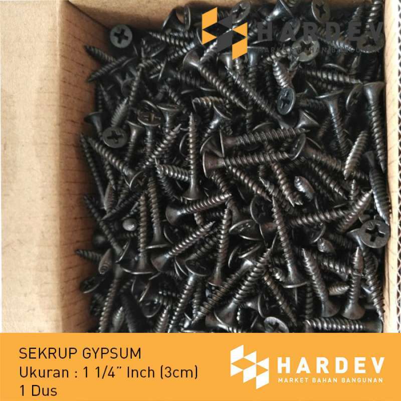 Jual Skrup Gypsum Sekrup Gypsum Drywall 3 Cm 1 1/4 Inch @1 Dus 2500 Pcs ...