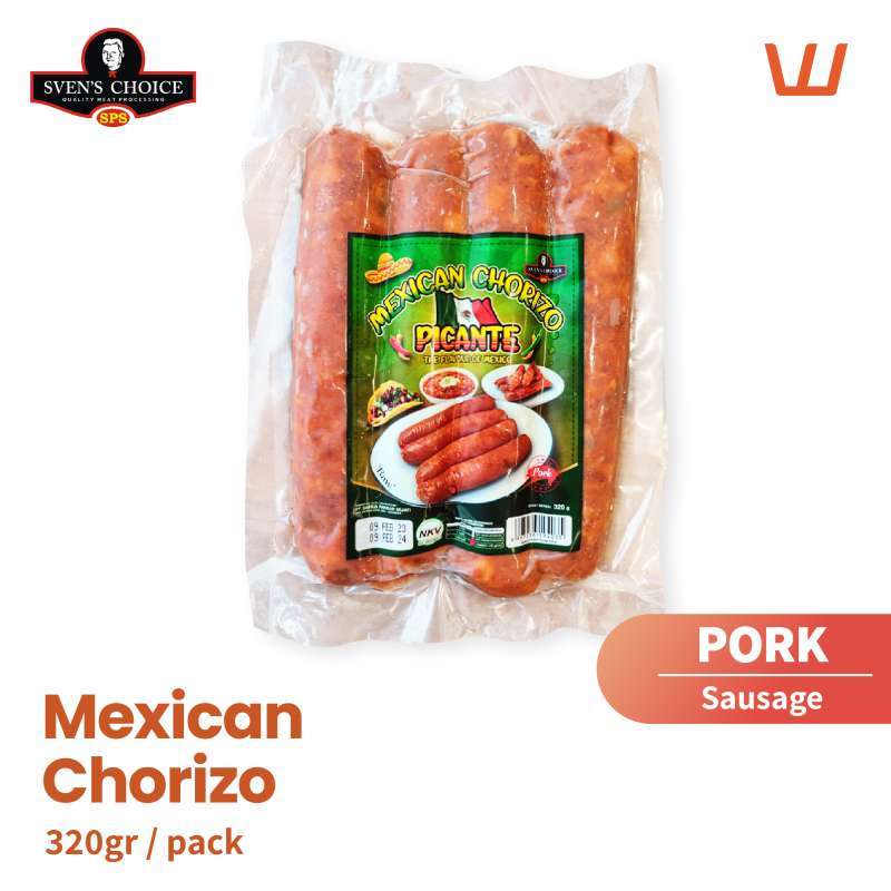 Jual Mexican Chorizo Picante Premium Raw Pork Sausage Sven's Choice ...