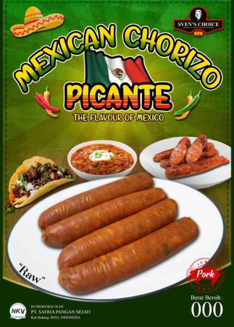 Jual Mexican Chorizo Picante Premium Raw Pork Sausage Sven's Choice ...