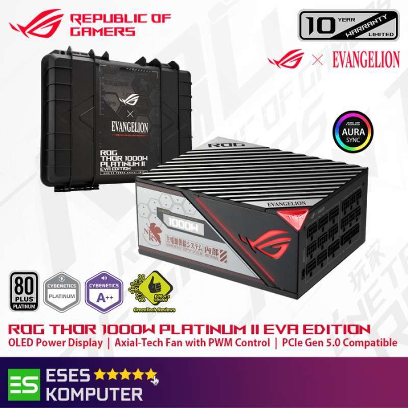 Jual PSU ASUS ROG THOR 1000W Platinum II EVA Edition OLED 80 Plus ...