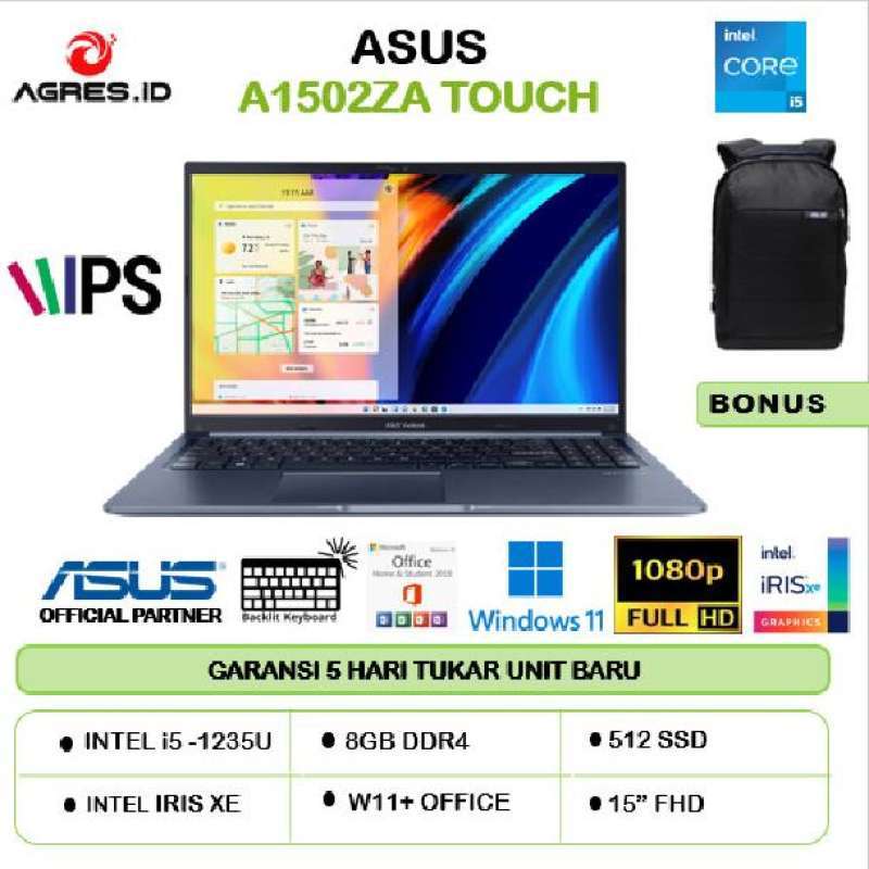 Jual Laptop Asus Vivobook A1502za Touch Core I5 1235u 8gb 512 Ssd W11 Ohs Di Seller Agres Id ...