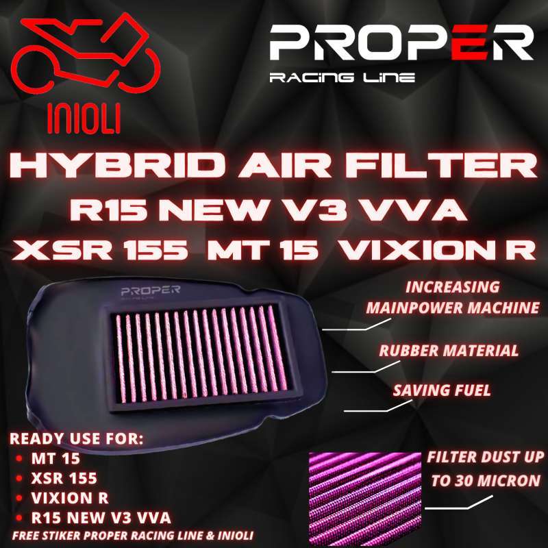 Promo Filter Udara Proper Racing Line Yamaha R15 New V3 Vva Mt15 Vixion ...