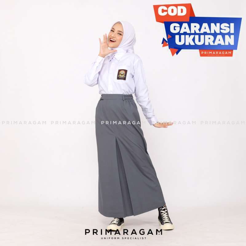 Jual Rok sma span depan panjang abu-abu rok sekolah sma abu - L di ...
