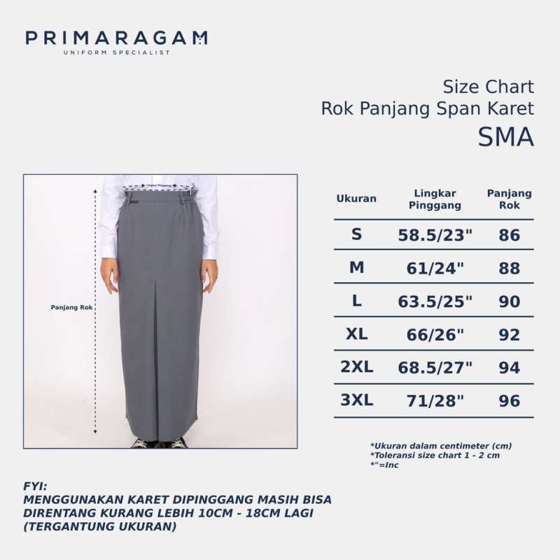 Jual Rok sma span depan panjang abu-abu rok sekolah sma abu - L di ...