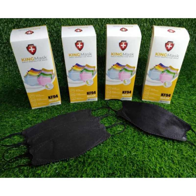 Jual Masker Kf94 Earloop 4ply Kingmask Model Evo - 1 Box 20 Pcs - Hitam ...