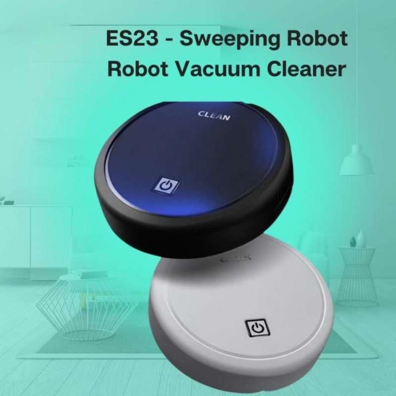 Jual Es23 Sweeping Robot Smart Vacuum Cleaner Robot Mesin Pembersih Lantai - Black - White Di ...