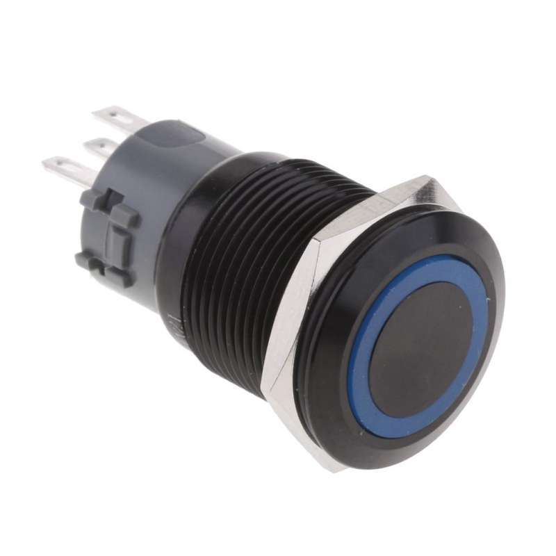 Promo Waterproof 19mm Momentary Push Button Switch with 12V Blue LED ...