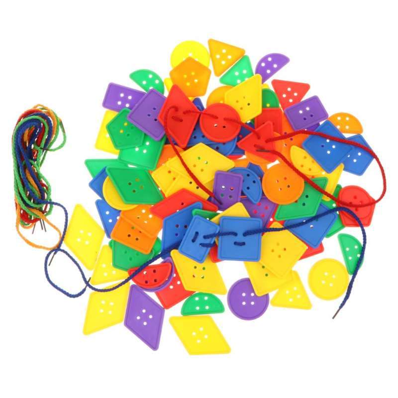 Jual Geometry Buttons Threading Fun Lacing Game Kids Intelligence Toy Educational di Seller ...