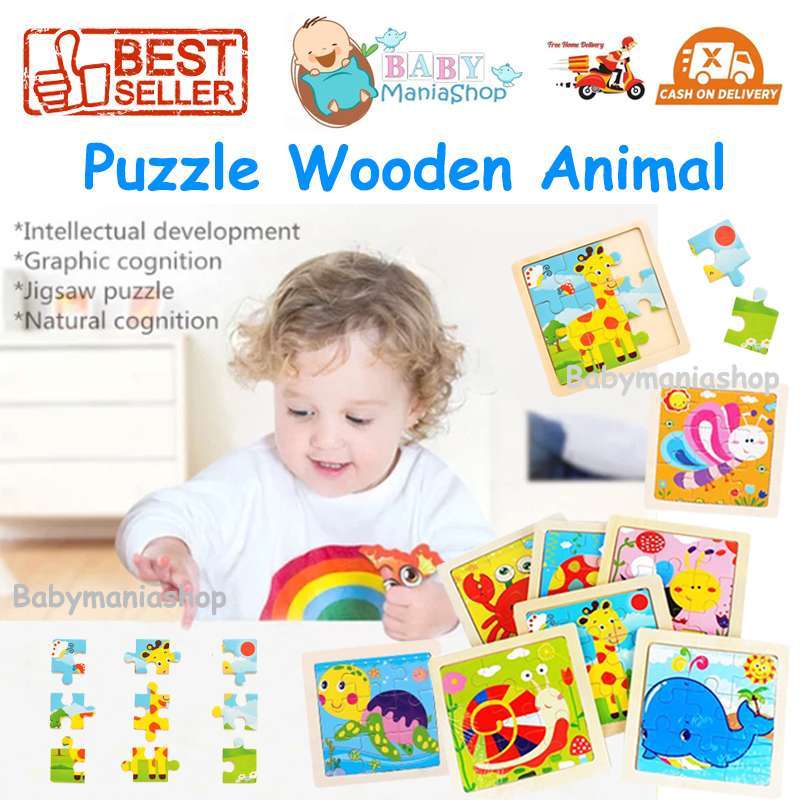Promo Mini ANIMAL PUZZLE Kayu Mainan Anak Wooden Toys Mainan Edukasi ...