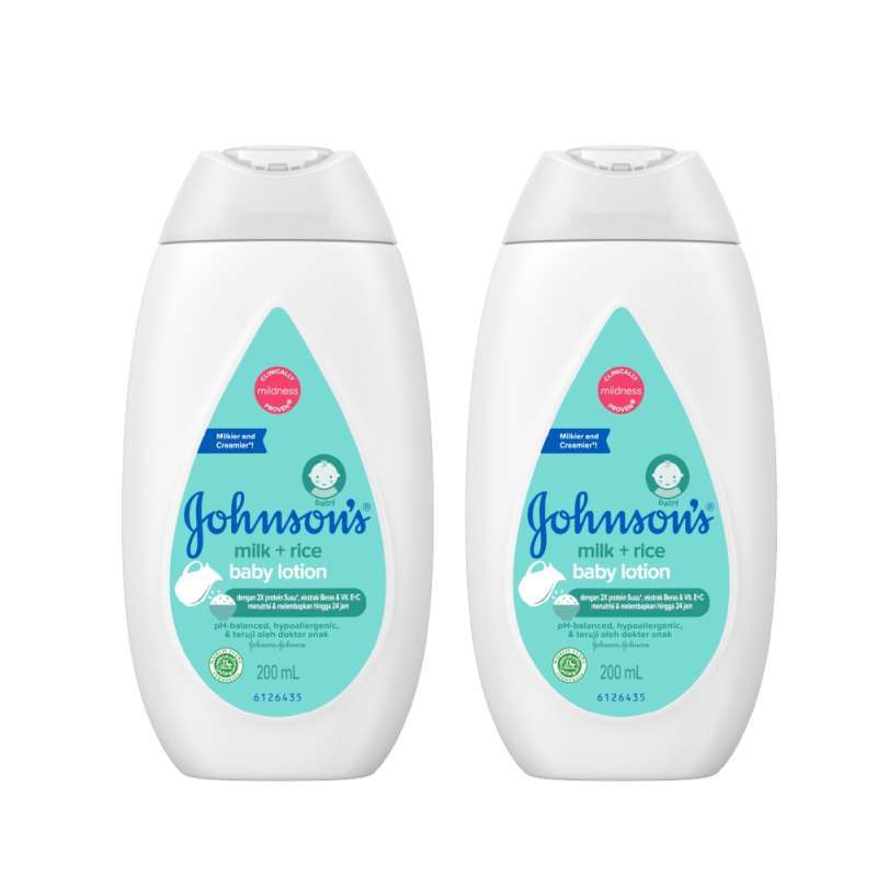 Jual Johnson's Milk + Rice Baby Lotion - Losion Bayi 200ml - Isi 2 ...