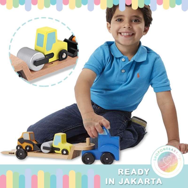 Promo Mainan Anak Mobil Truk Kayu Melissa Doug Car Carrier Truck Wooden ...