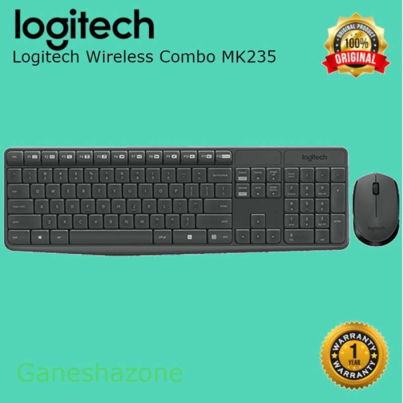 Jual Logitech Keyboard Mouse Wireless MK235 / Logitech MK 235 Bundle di ...
