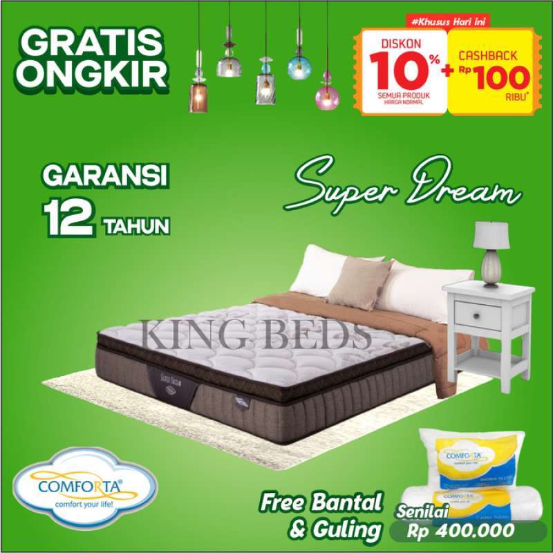 Promo Comforta Spring Bed Super Dream ( Kasur ) 160 180 200 120 100 X ...