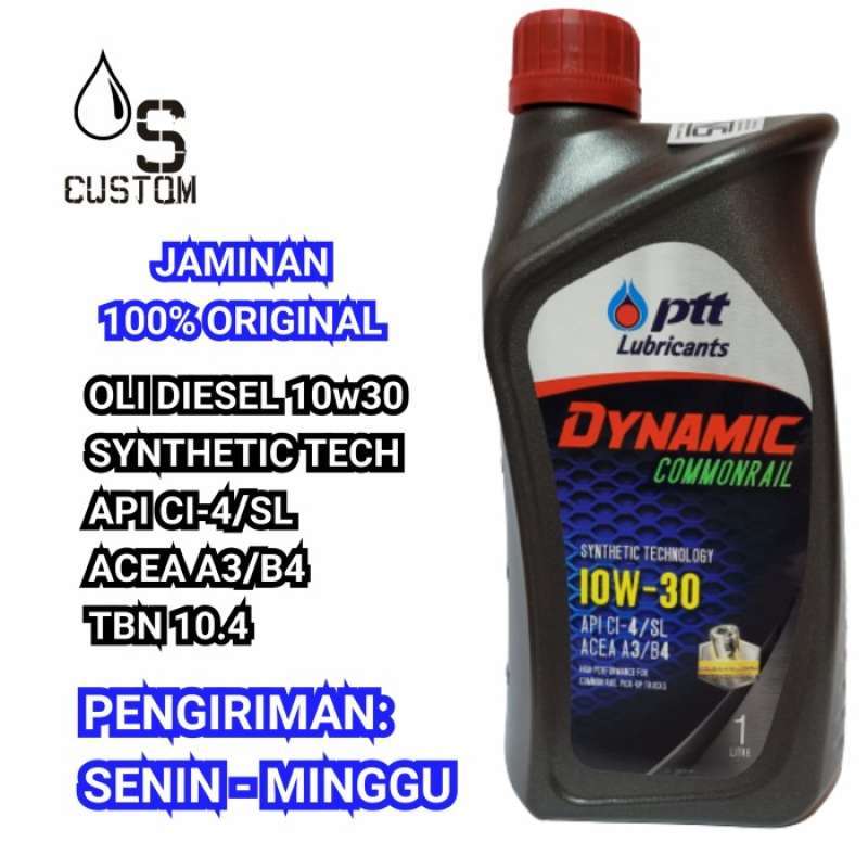 Jual Oli Mesin Diesel PTT Lubricants Dynamic 10w30 / 10w-30 API CI 1 Liter di Seller Seaesaw ...