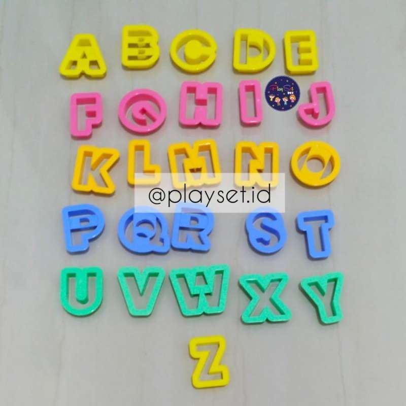 Jual Cetakan Playdough, Motif Alphabet Huruf Besar, Angka, Binatang ...